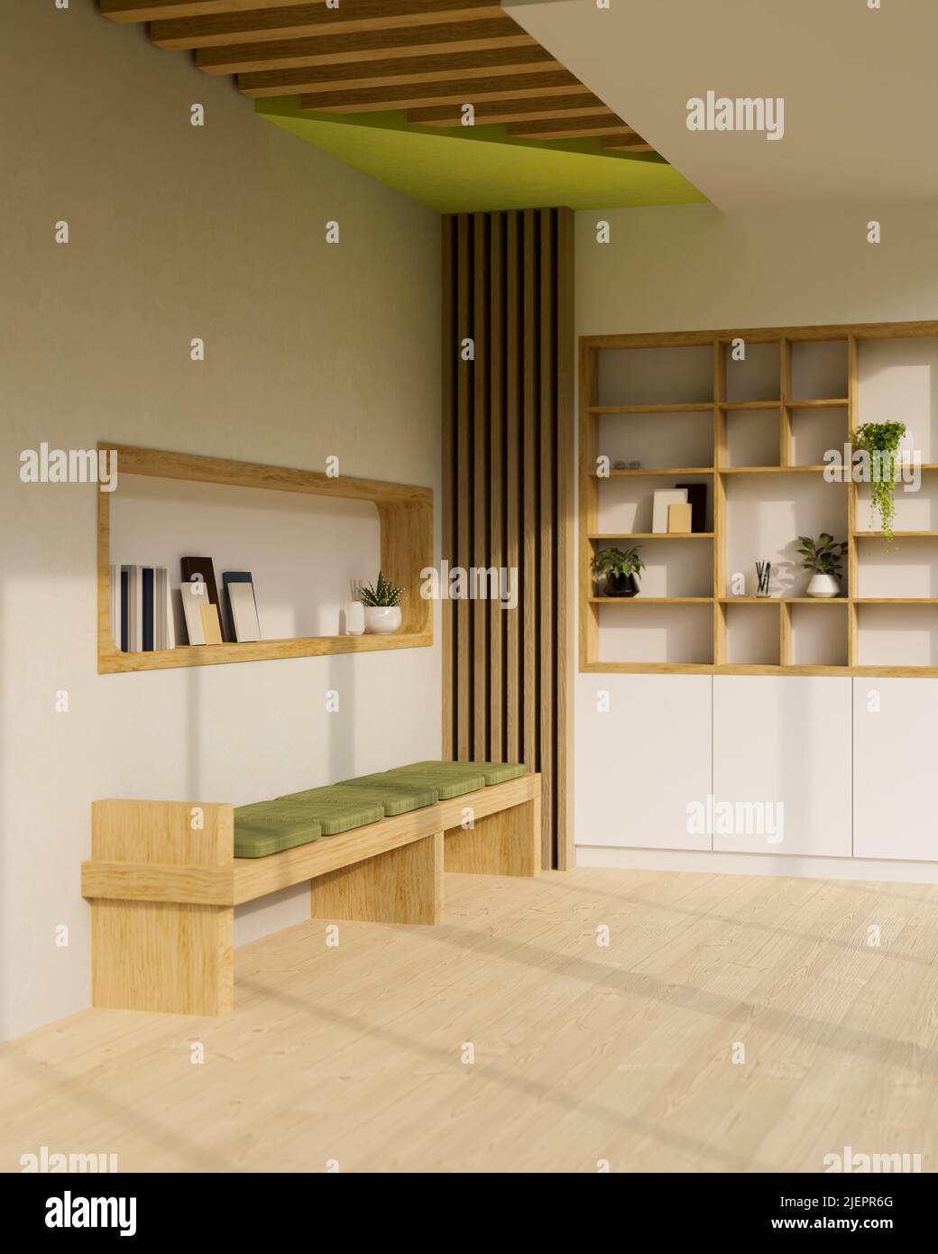 Comfortable minimal Scandinavian waiting room or relaxing space ...