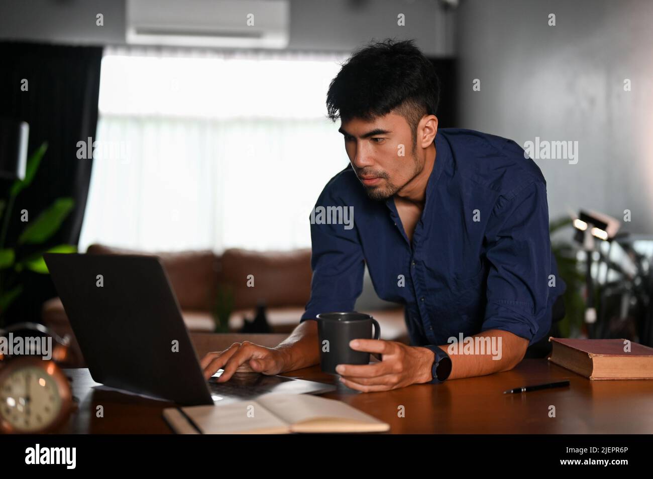 Professional Asian male office worker or male engineer woking in the ...