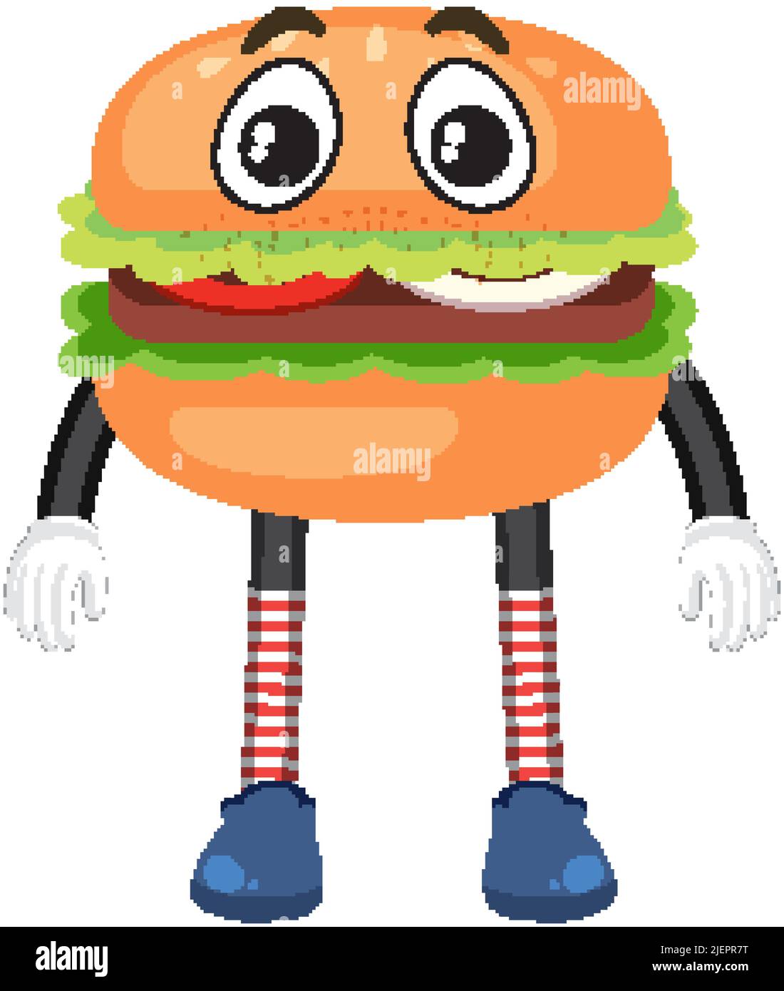 Cute hamburger cartoon character illustration Stock Vector Image & Art ...