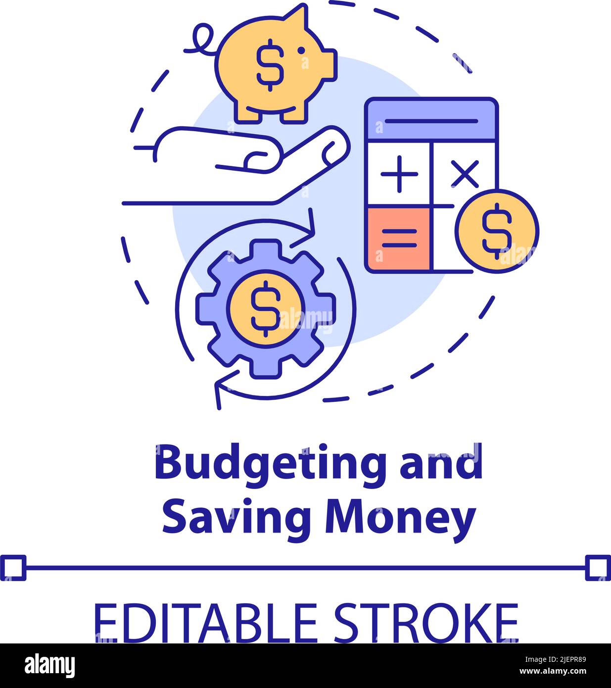 Budgeting and saving money concept icon Stock Vector Image & Art - Alamy