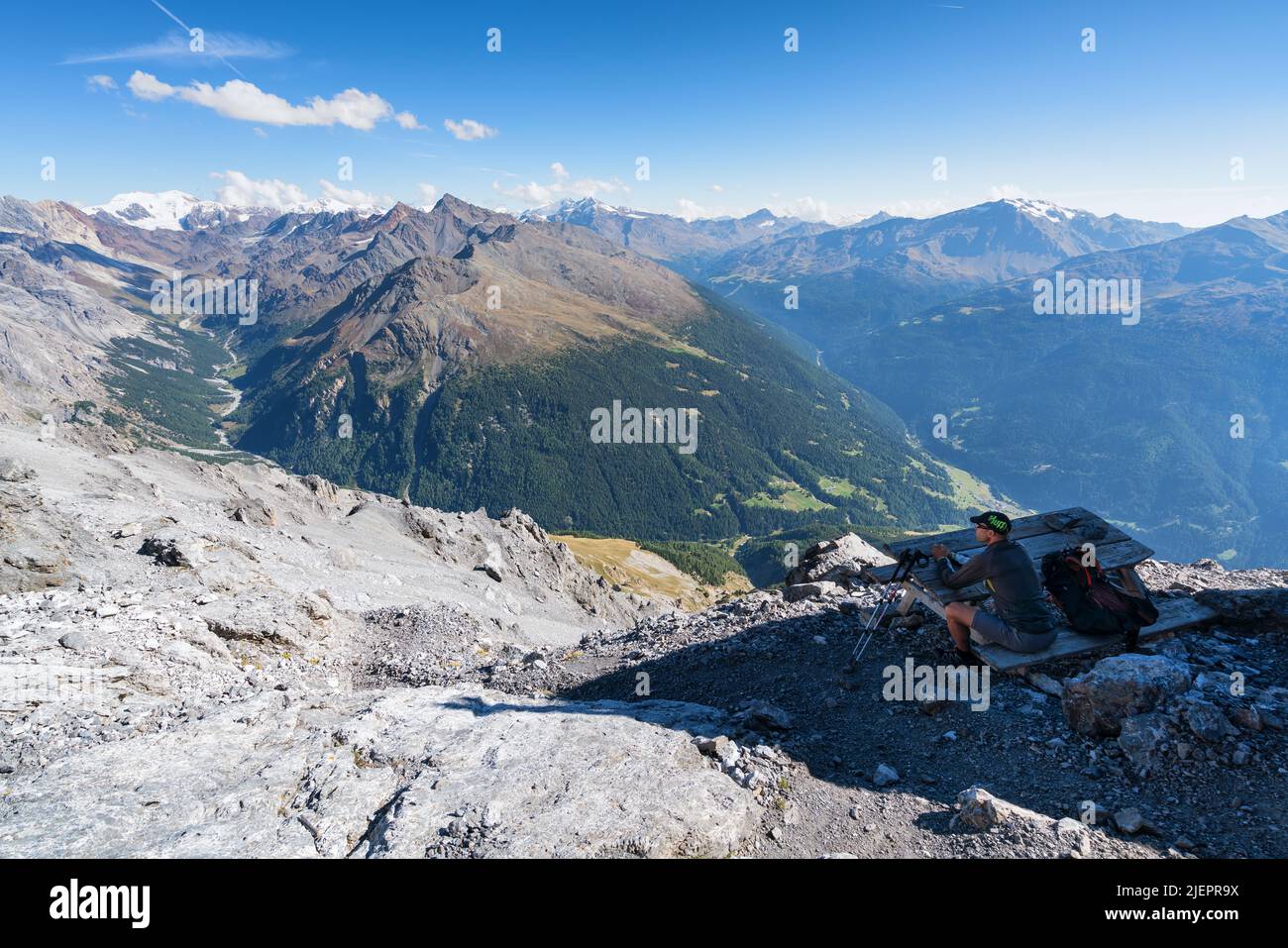 Having a reat at Bivacco Provolino near Bormio city in Northern Italy ...