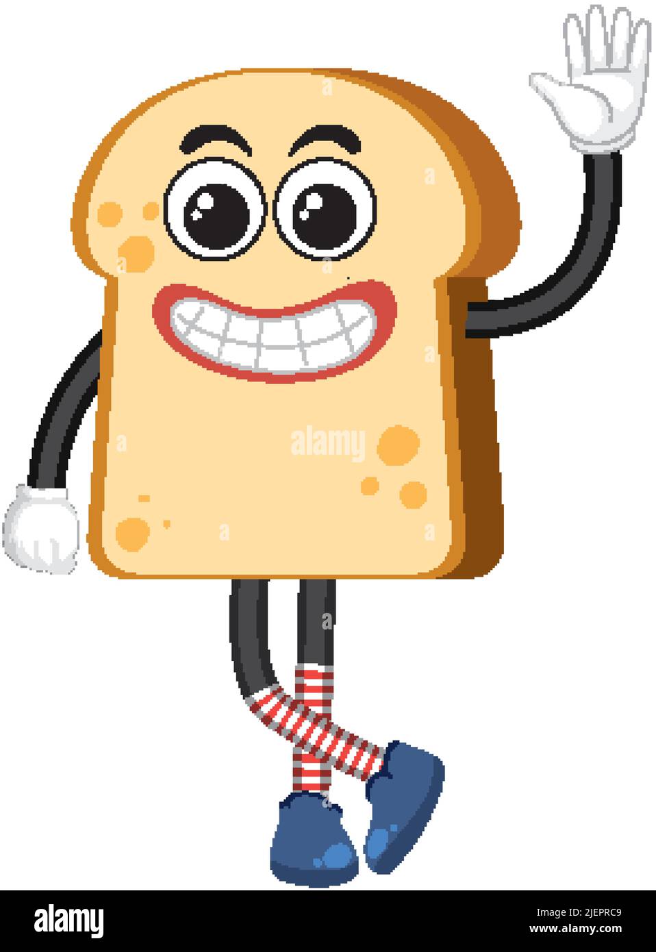 Bread cartoon character with facial expression illustration Stock ...