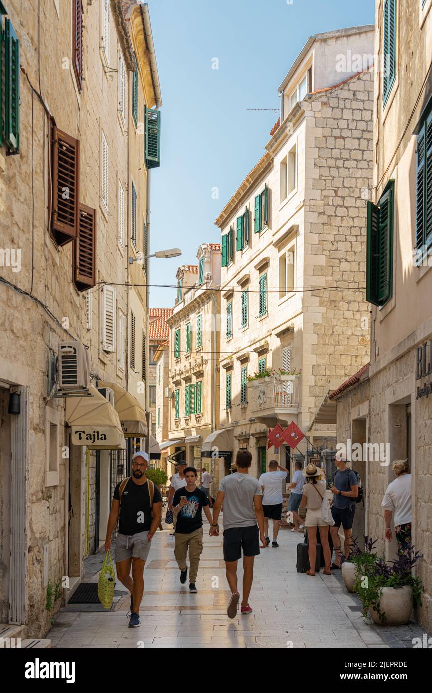 SPLIT, CROATIA - JULY 30, 2021: Busy Streets Of Downtown Old Center Of ...