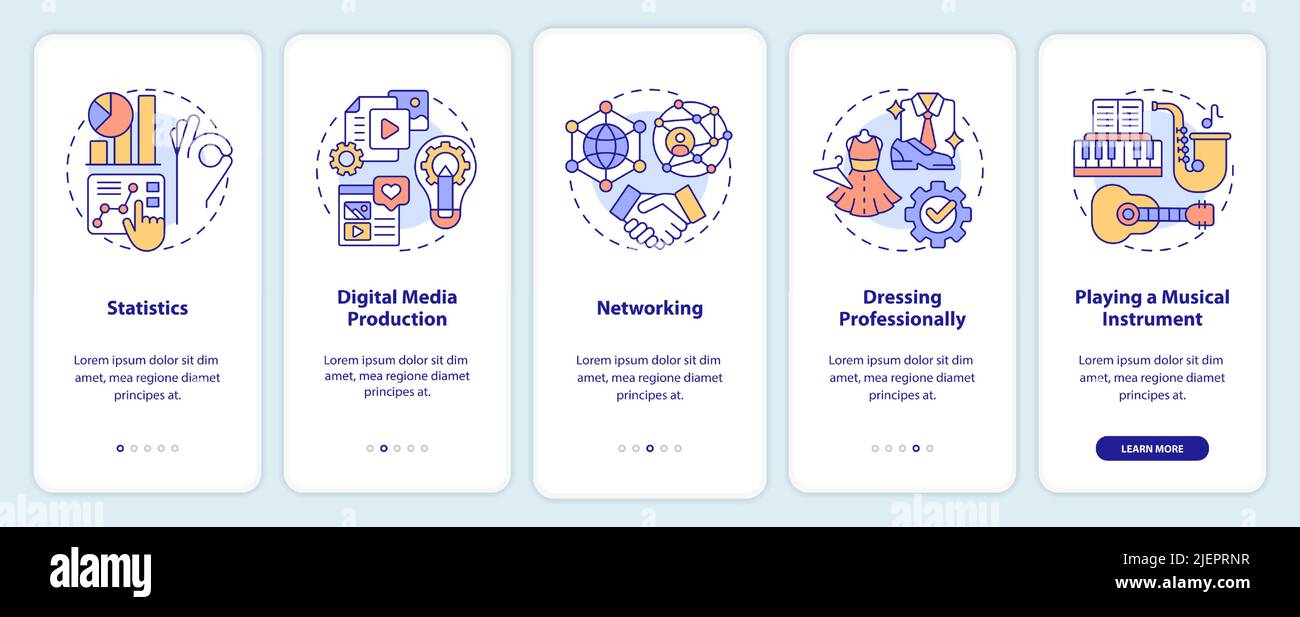 Professional skills onboarding mobile app screen Stock Vector Image & Art - Alamy