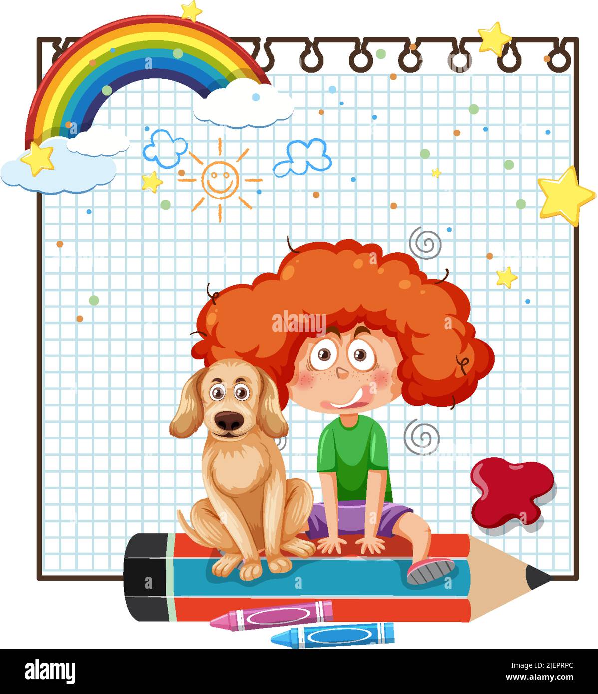 Empty board template with cartoon character illustration Stock Vector ...