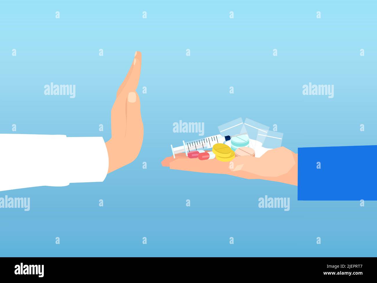 Vector of a young man rejects drugs when being offered Stock Vector ...
