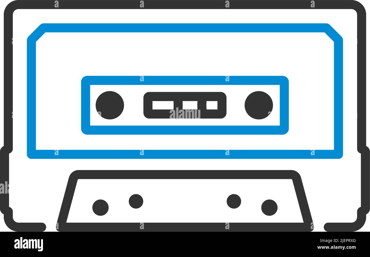 Audio Cassette Icon. Editable Bold Outline With Color Fill Design ...