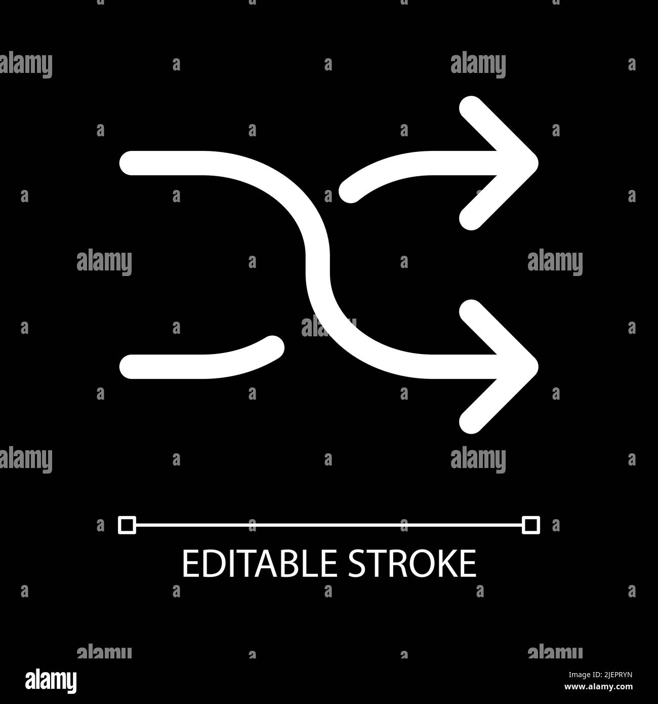 Shuffle white linear ui icon for dark theme Stock Vector Image & Art ...