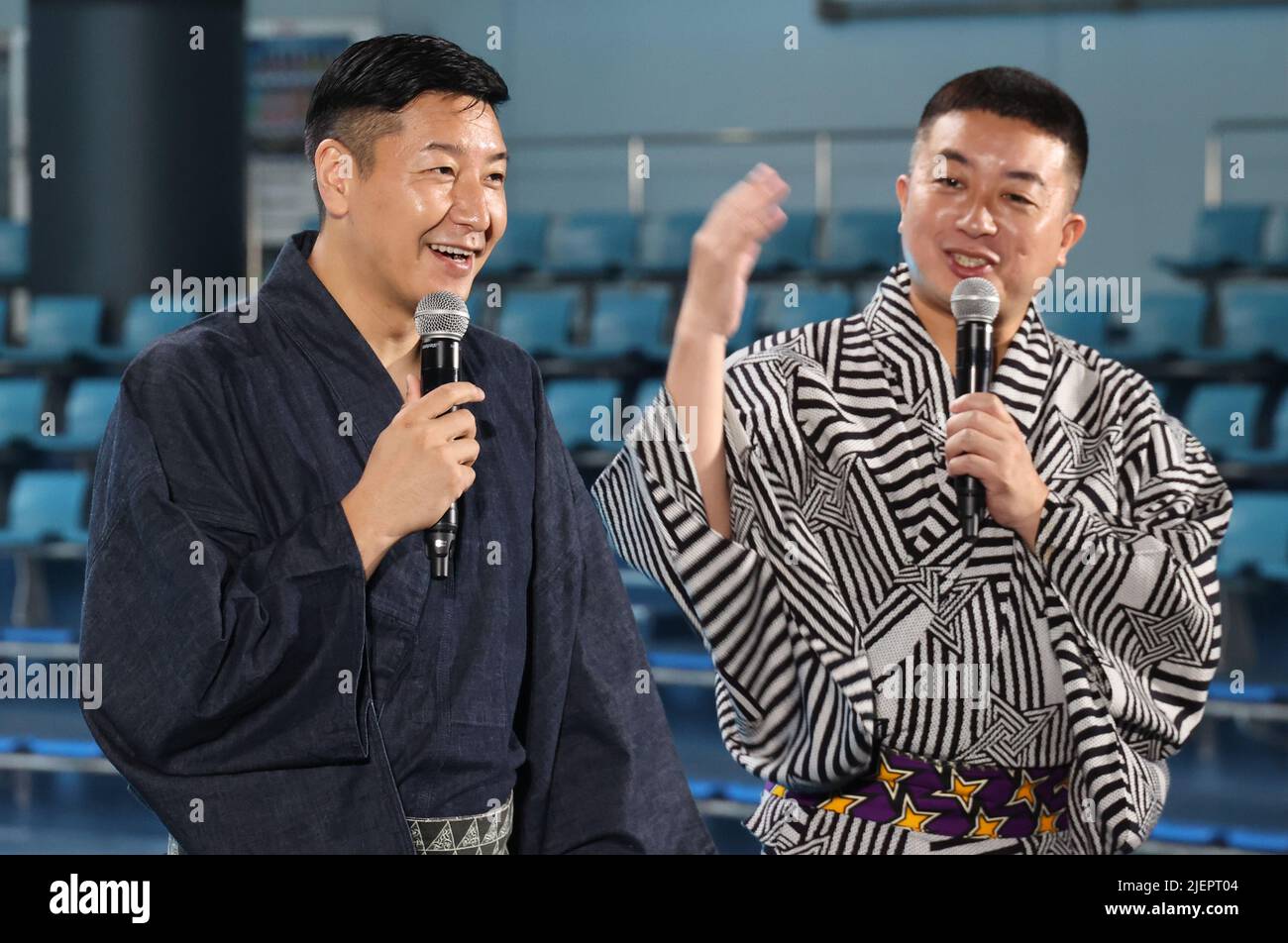 Tokyo, Japan. 28th June, 2022. Japanese comedy duo Chocolate Planet ...