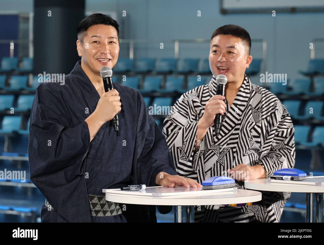 Tokyo, Japan. 28th June, 2022. Japanese comedy duo Chocolate Planet ...