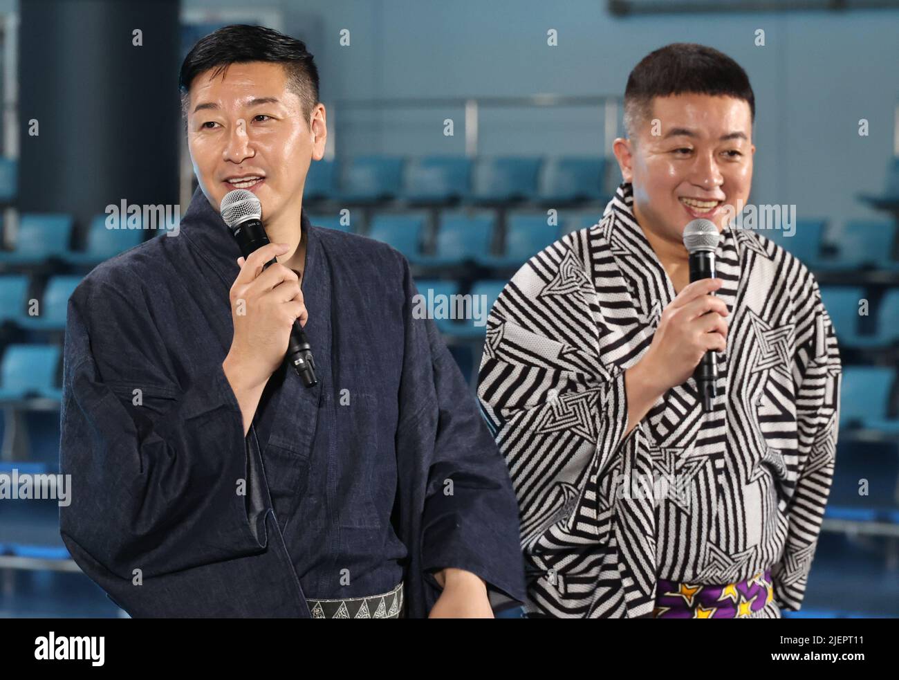 Tokyo, Japan. 28th June, 2022. Japanese comedy duo Chocolate Planet ...