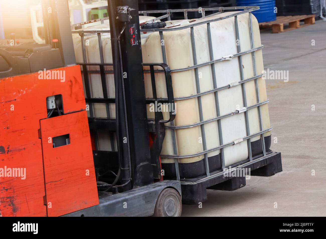 Container for hazardous chemical waste in industry or laboratories ...