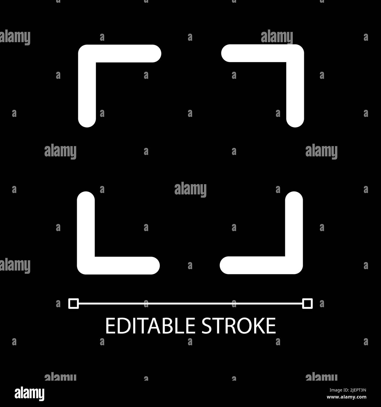 Full screen mode white linear ui icon for dark theme Stock Vector Image ...