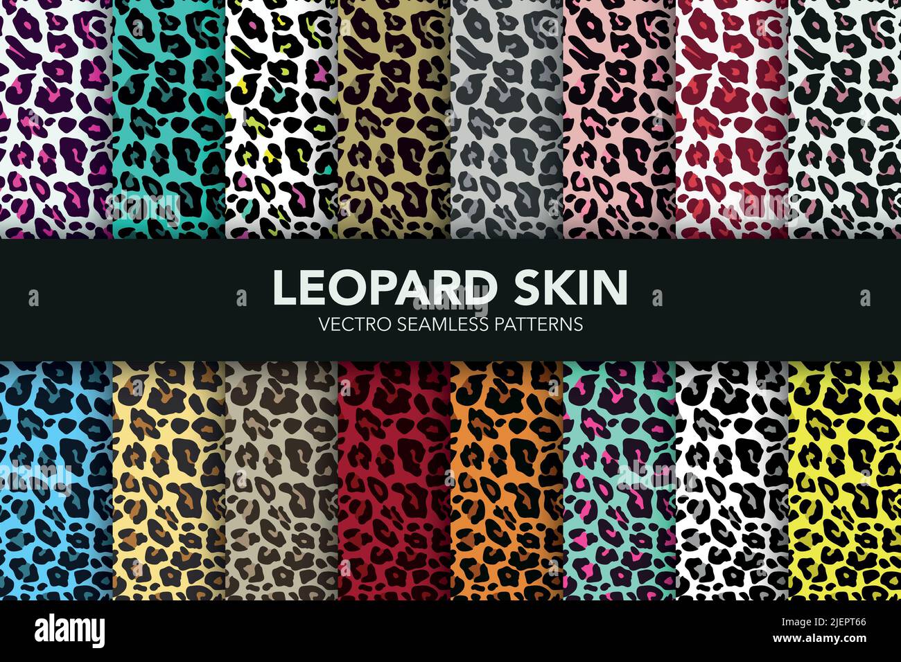 Vector Leopard Skin Seamless Pattern Set. Animal Seamless Texture ... Vector Leopard Skin Seamless Pattern Set. Animal Seamless Texture ...