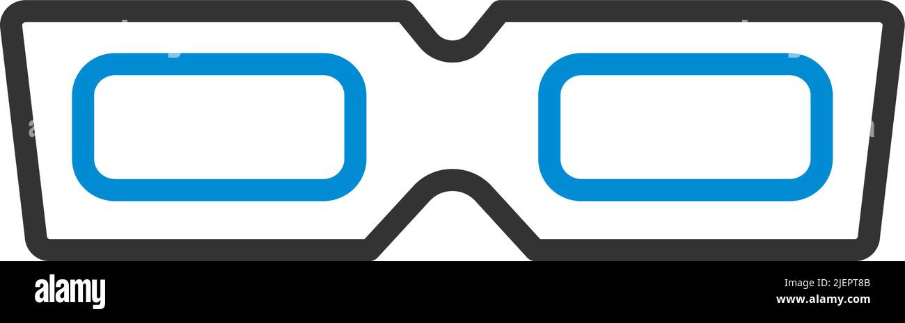 3d Goggle Icon. Editable Bold Outline With Color Fill Design. Vector ...