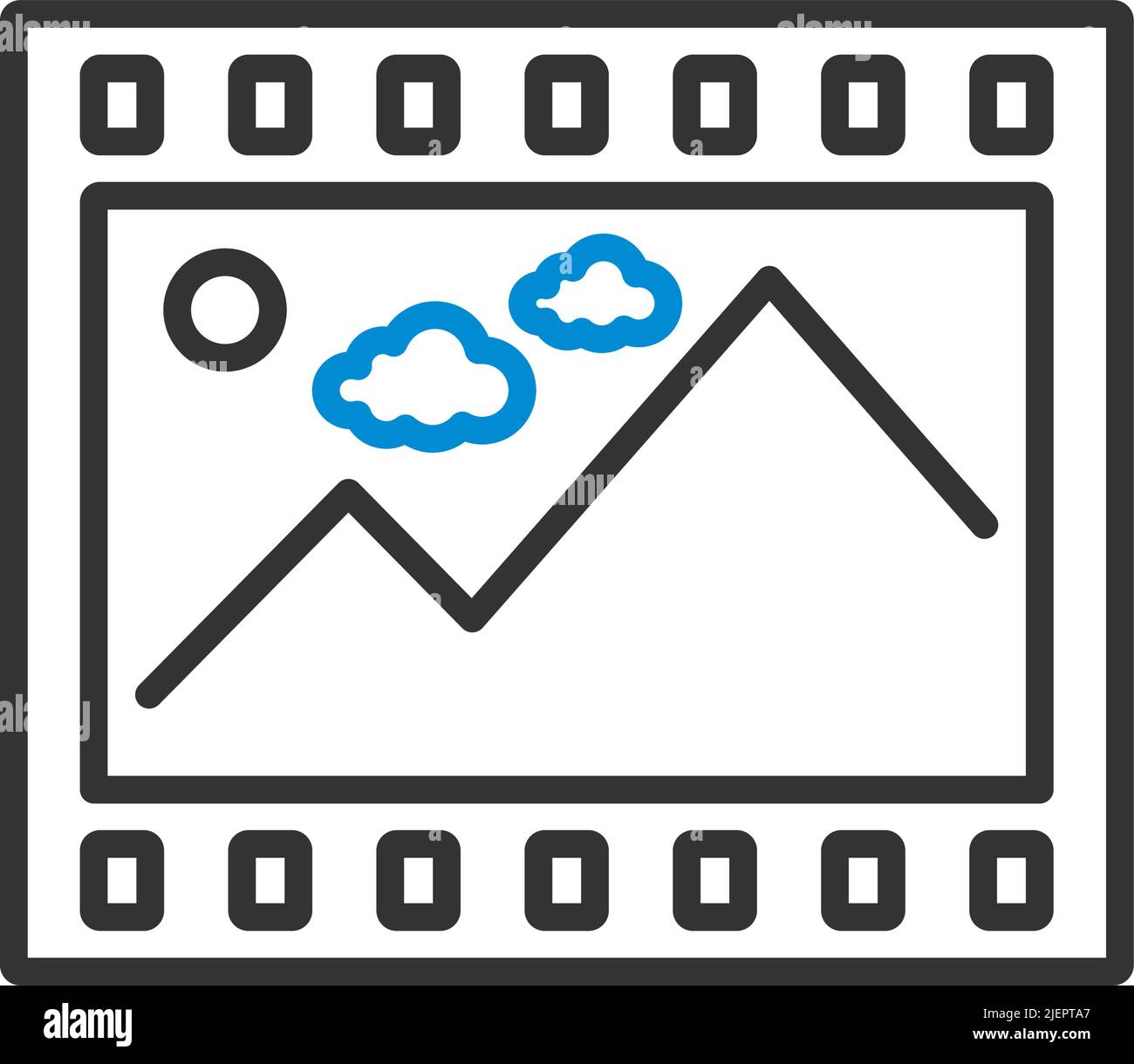 Film Frame Icon. Editable Bold Outline With Color Fill Design. Vector ...