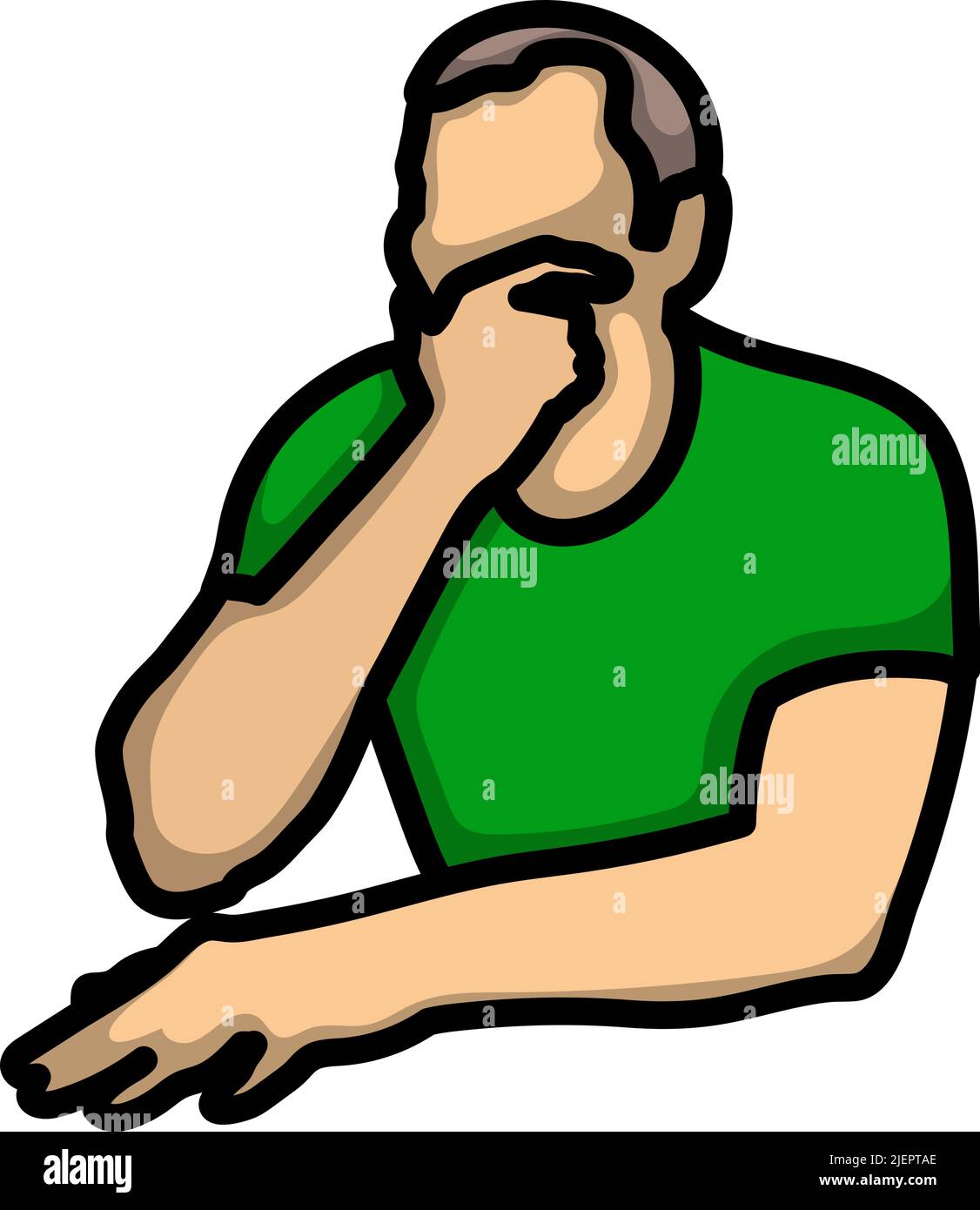 Thinking Man Icon. Editable Bold Outline With Color Fill Design. Vector ...