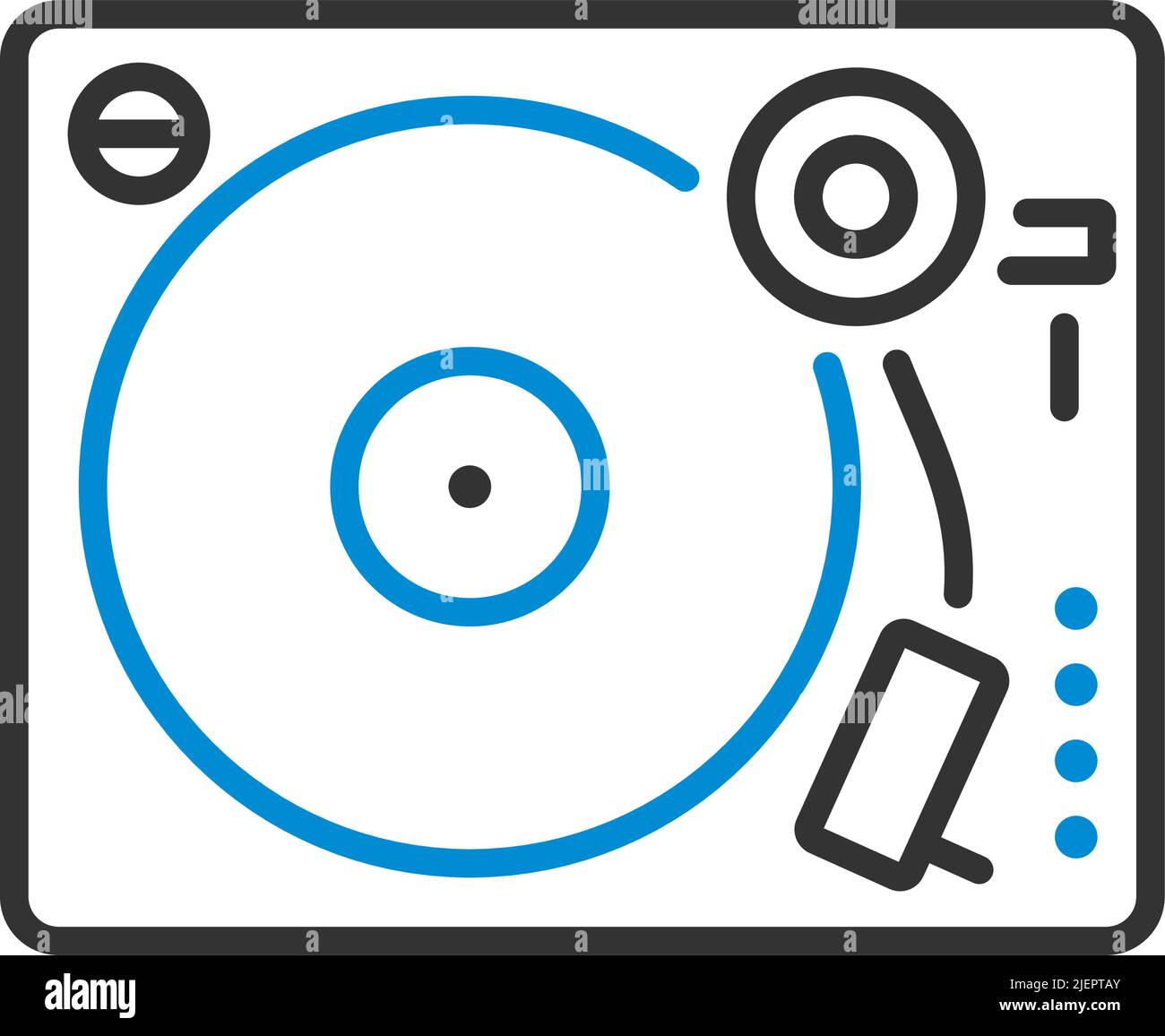 Vinyl Player Icon. Editable Bold Outline With Color Fill Design. Vector ...