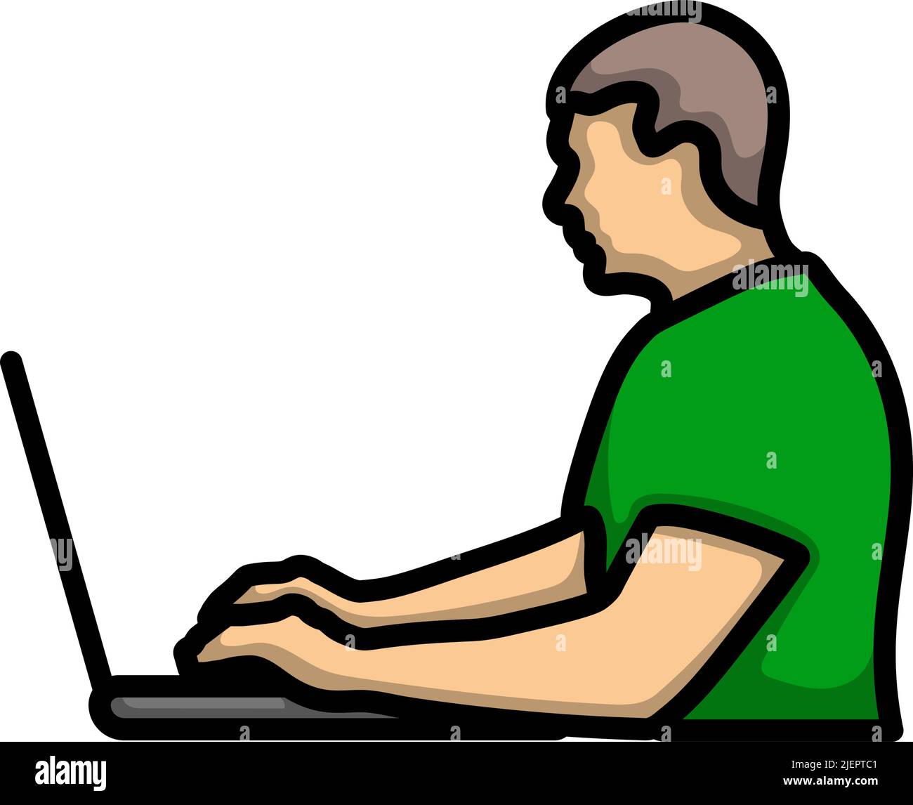 Writer At The Work Icon. Editable Bold Outline With Color Fill Design ...