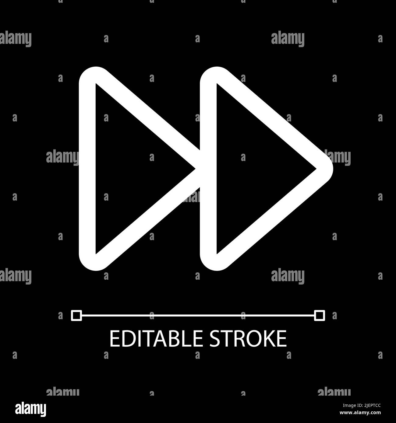 Fast forward white linear ui icon for dark theme Stock Vector Image ...