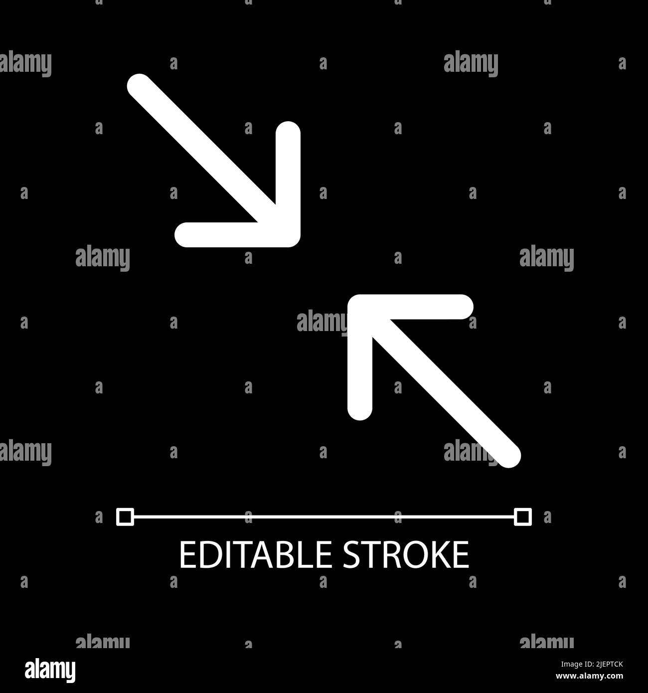 Exit full screen mode white linear ui icon for dark theme Stock Vector ...