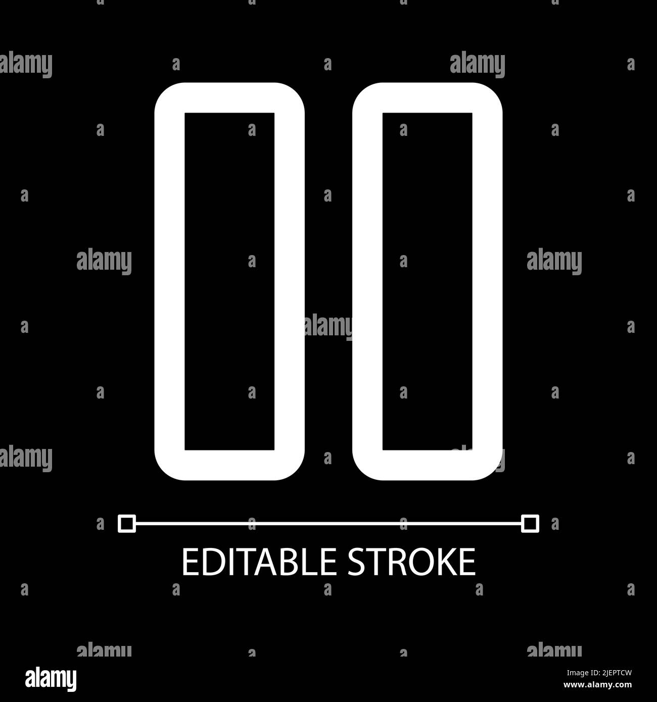 Pause White Linear Ui Icon For Dark Theme Stock Vector Image And Art Alamy