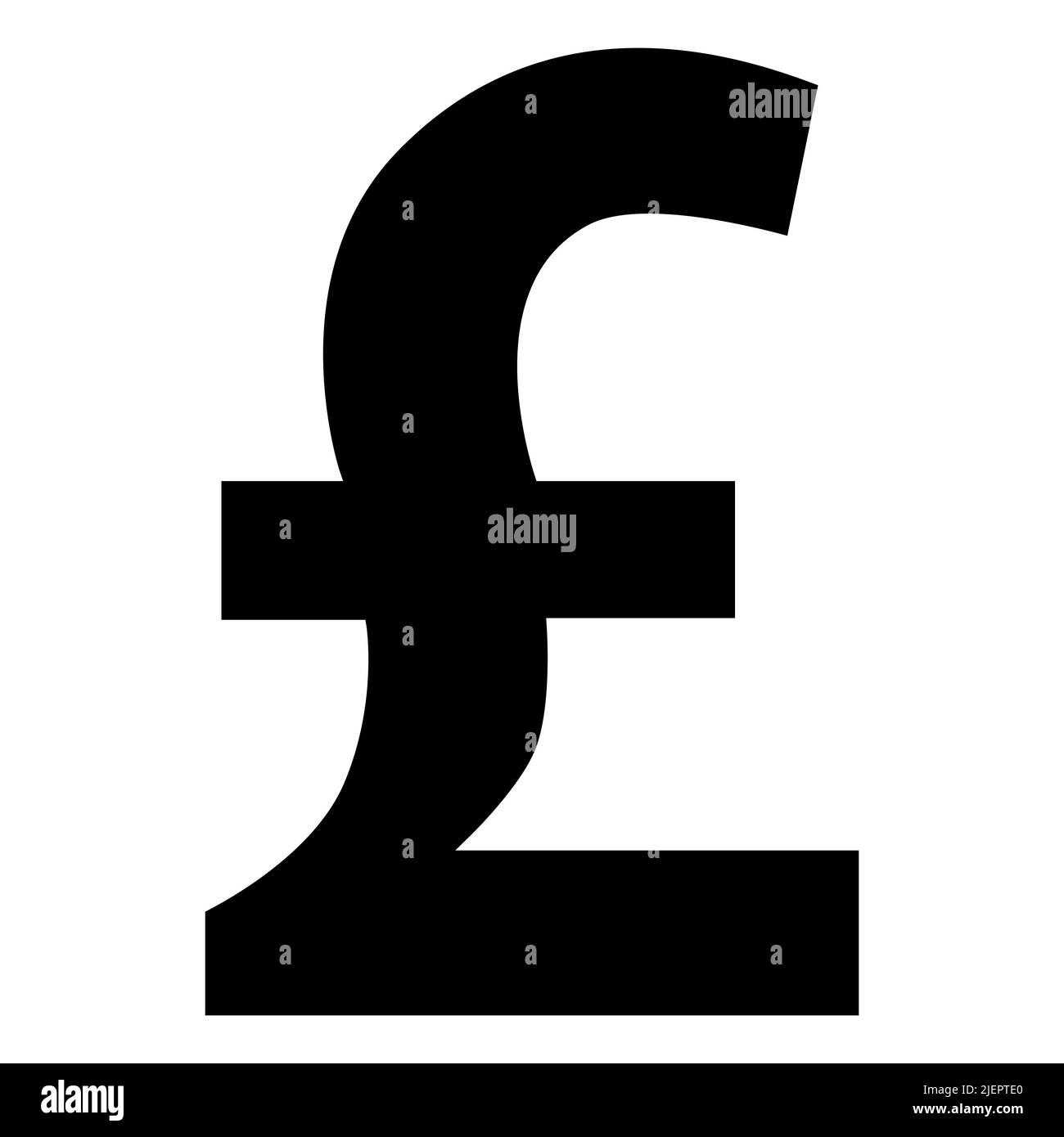 Great Britain pound GBP currency sign silhouette in front view isolated ...