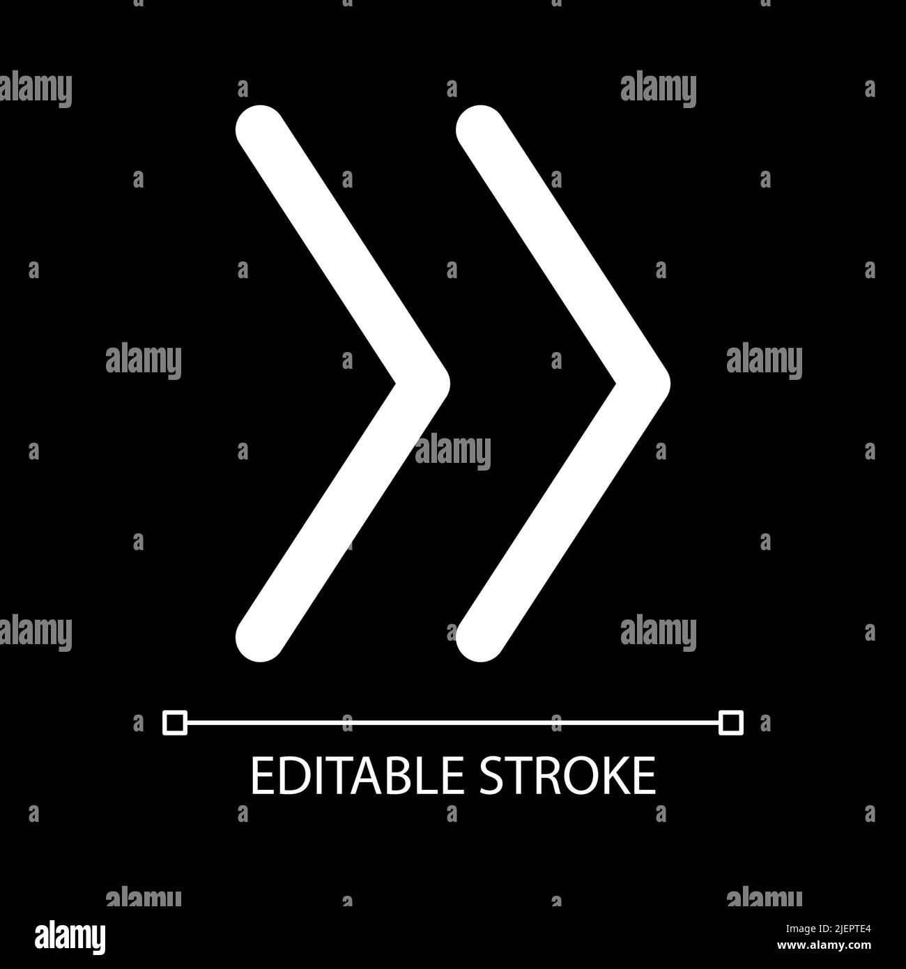 Skip to end white linear ui icon for dark theme Stock Vector Image ...