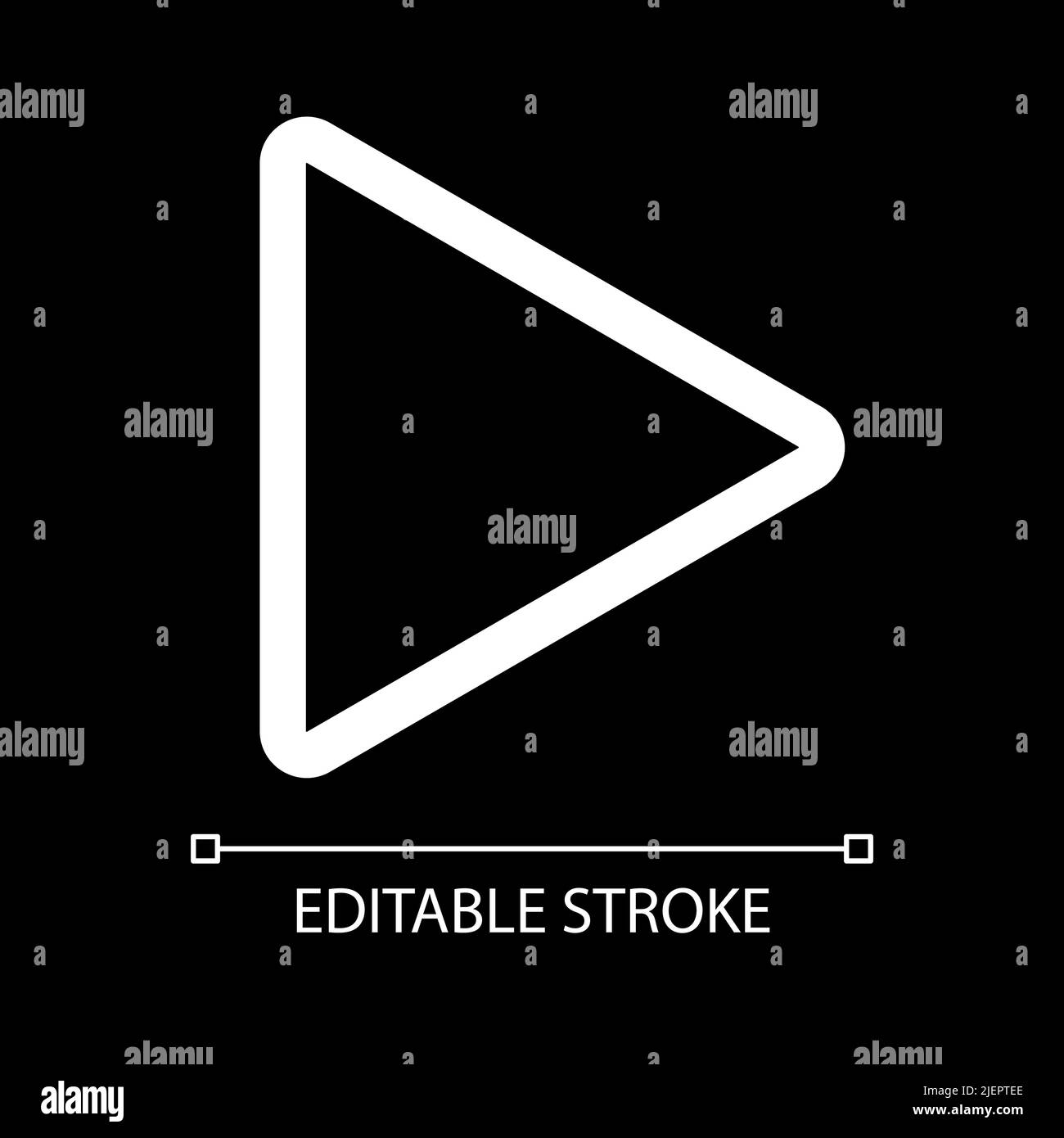 Play button white linear ui icon for dark theme Stock Vector Image ...