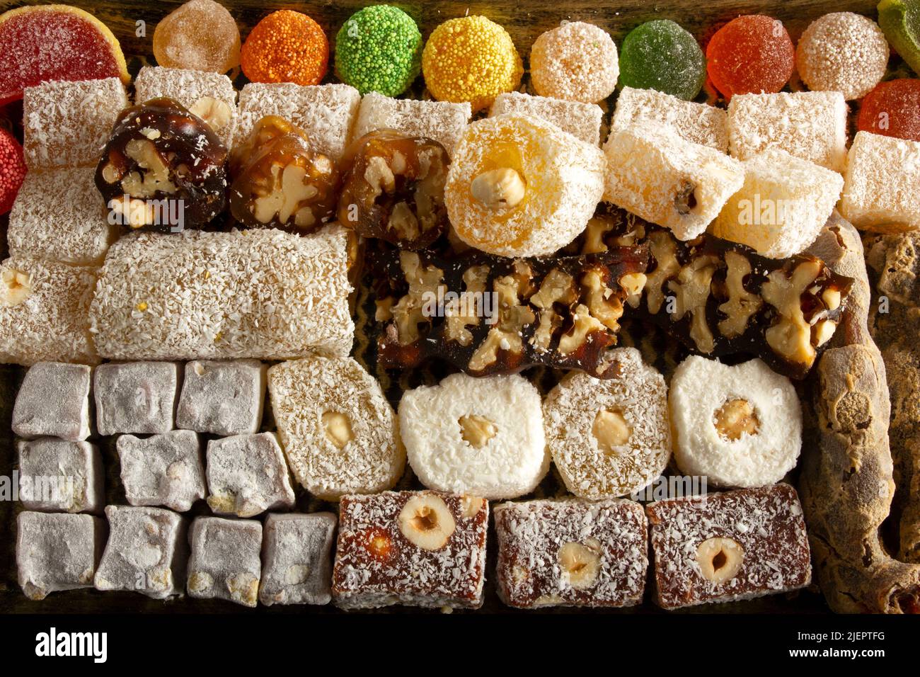 assorted Turkish delights in tray Stock Photo - Alamy