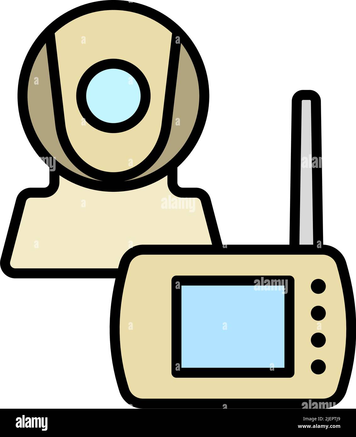 Baby Monitor Icon. Editable Bold Outline With Color Fill Design. Vector ...