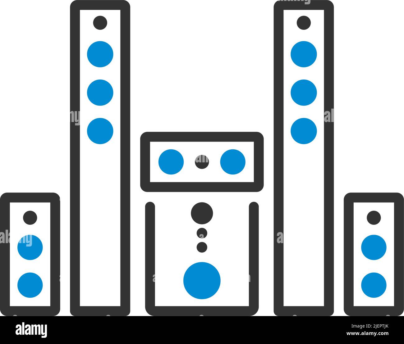 Audio System Speakers Icon. Editable Bold Outline With Color Fill ...