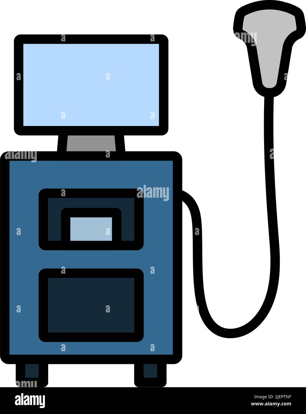 Ultrasound Diagnostic Machine Icon Editable Bold Outline With Color