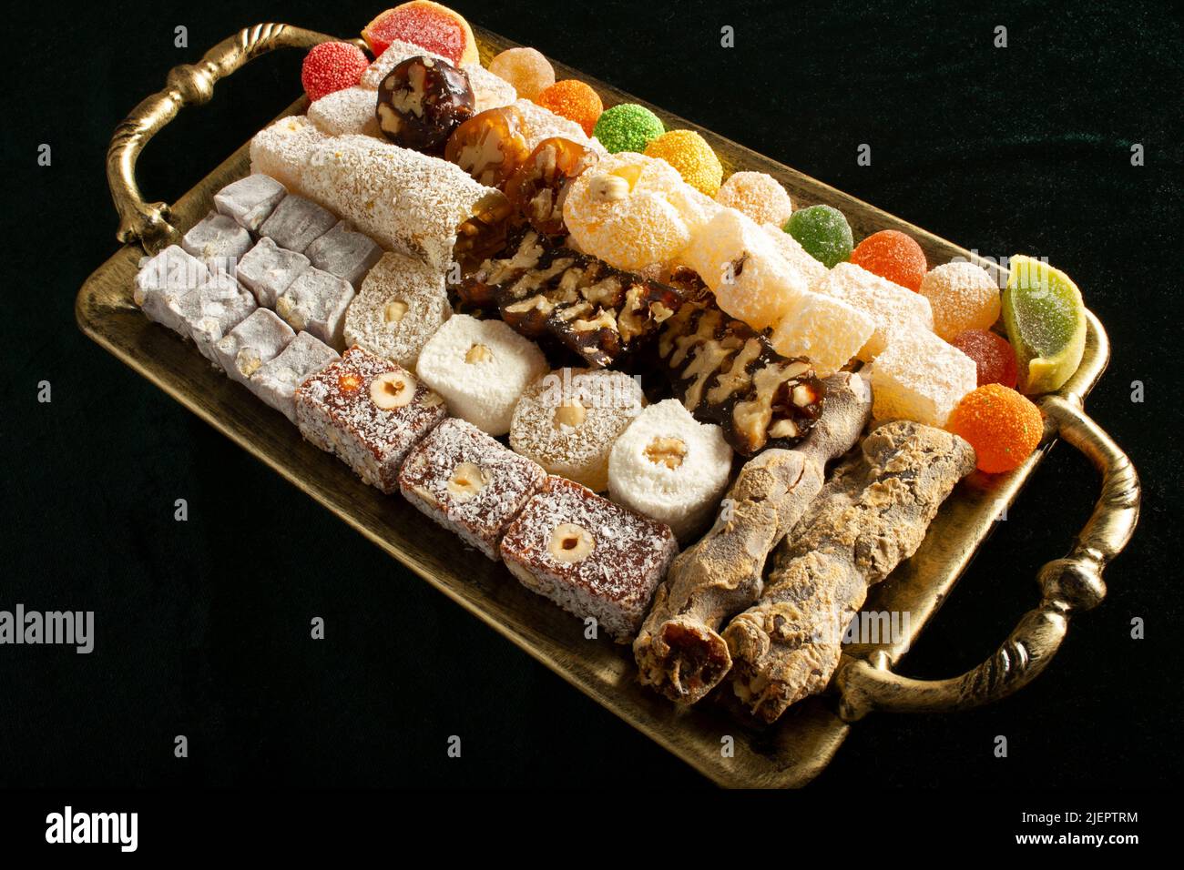 assorted Turkish delights in tray Stock Photo - Alamy