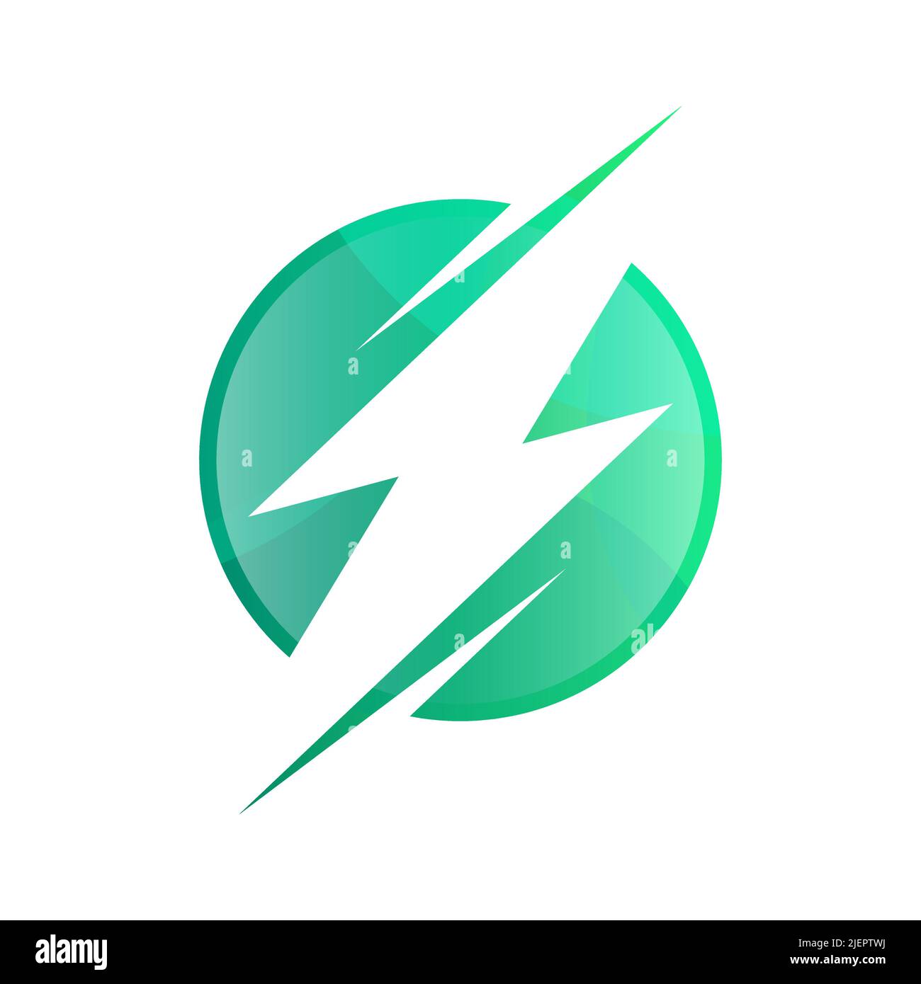 Green energy logo concept. Lightning bolt inside green circle ...