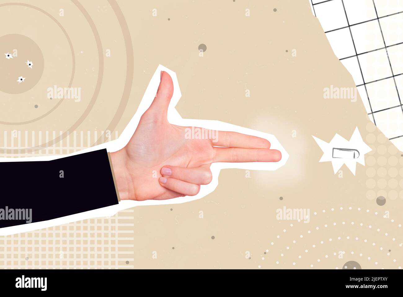 Photo cartoon comics sketch picture of person arm palm shooting hand ...