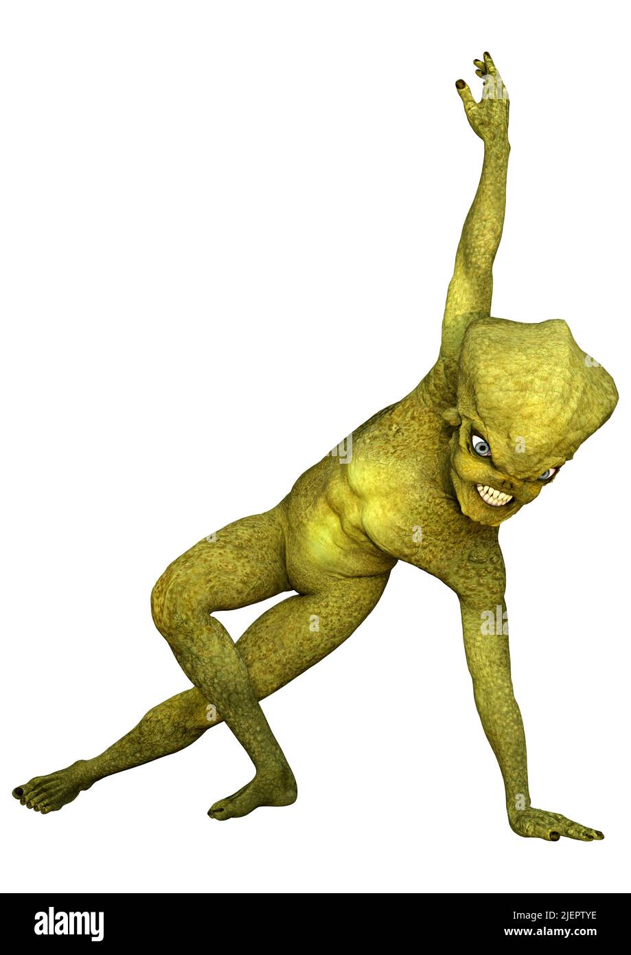 3D rendering of a green alien isolated on white background Stock Photo ...