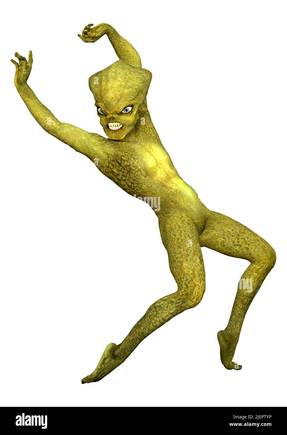 3D rendering of a green alien isolated on white background Stock Photo ...