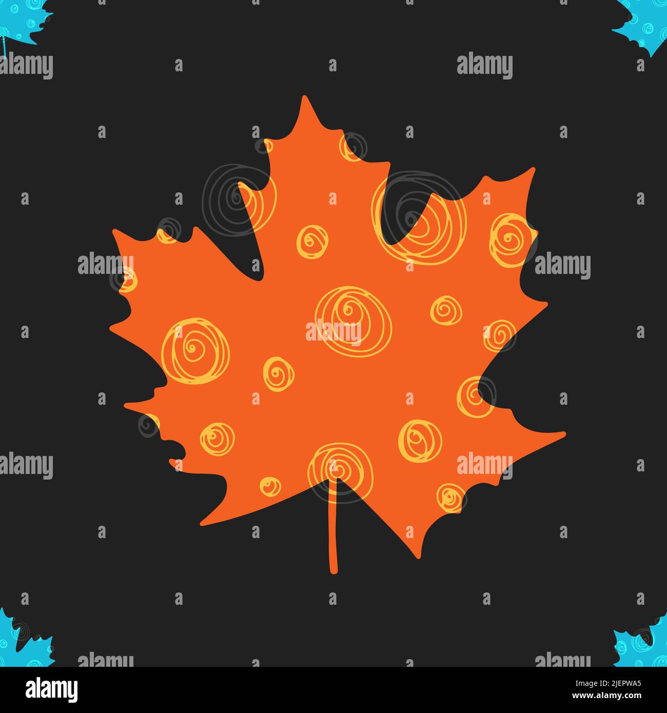 Fall leaf vector illustration. Seamless pattern. Hand drawn colorful ...