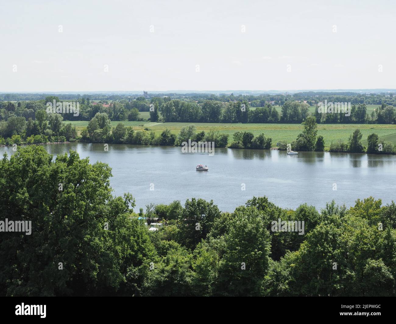 View of river Danube from the Walhalla hill in Donaustauf, Germany ...
