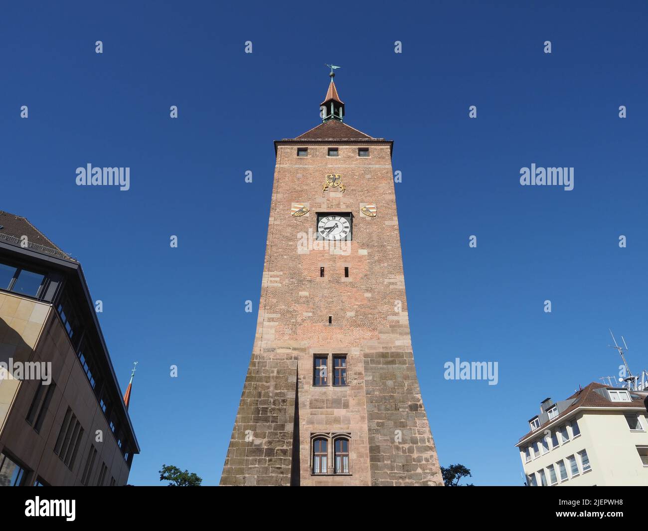 Weisser Turm translation white tower in Nuernberg, Germany Stock Photo ...
