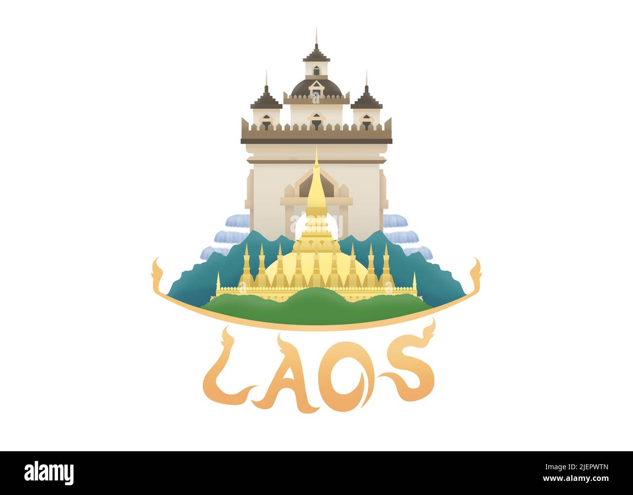Buddhist monument in laos Cut Out Stock Images & Pictures - Alamy