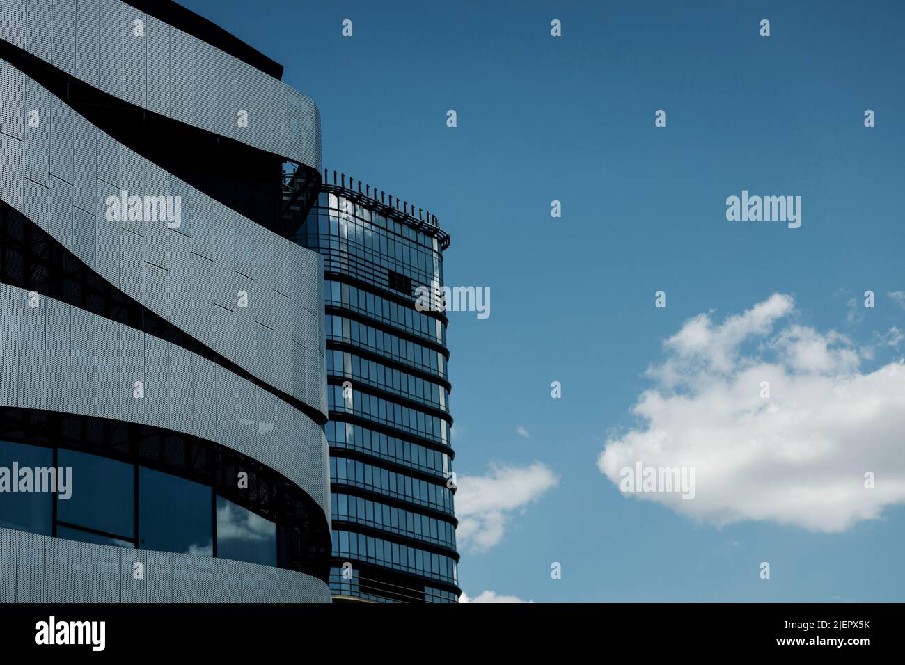 Abstract business exterior in minimalism or hi-tech design. office ...
