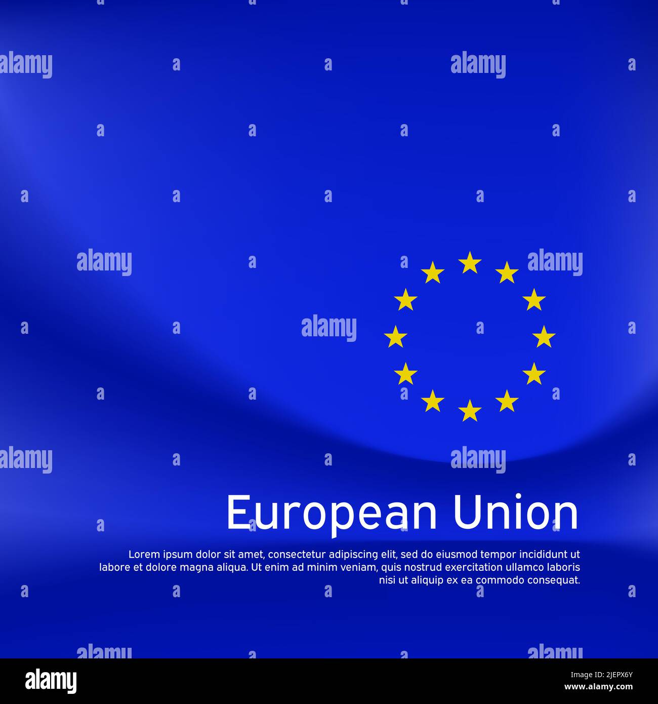 European Union flag background. Blurred pattern in the colors of the EU ...