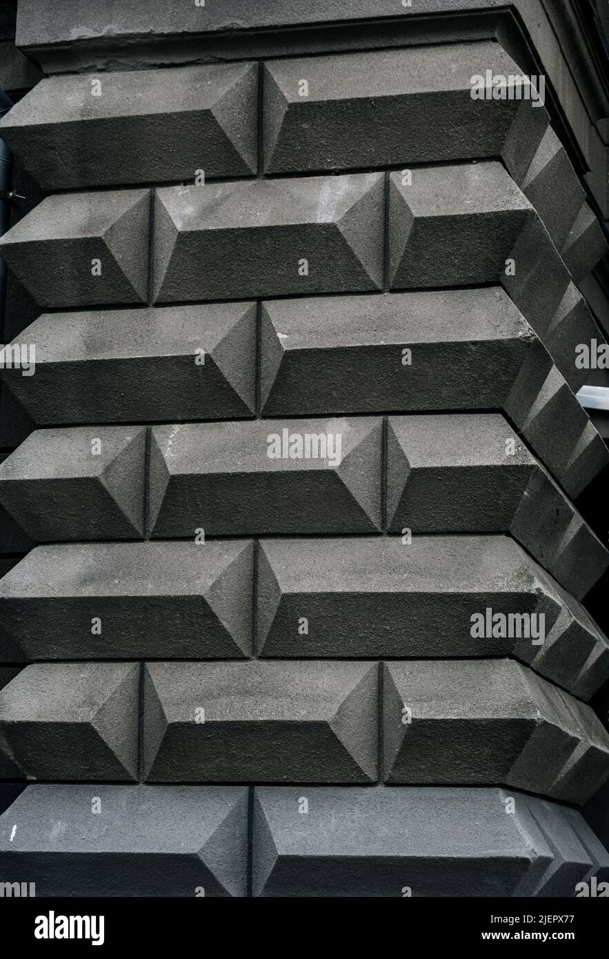 concrete ribbed wall. gray building. old architecture Stock Photo - Alamy