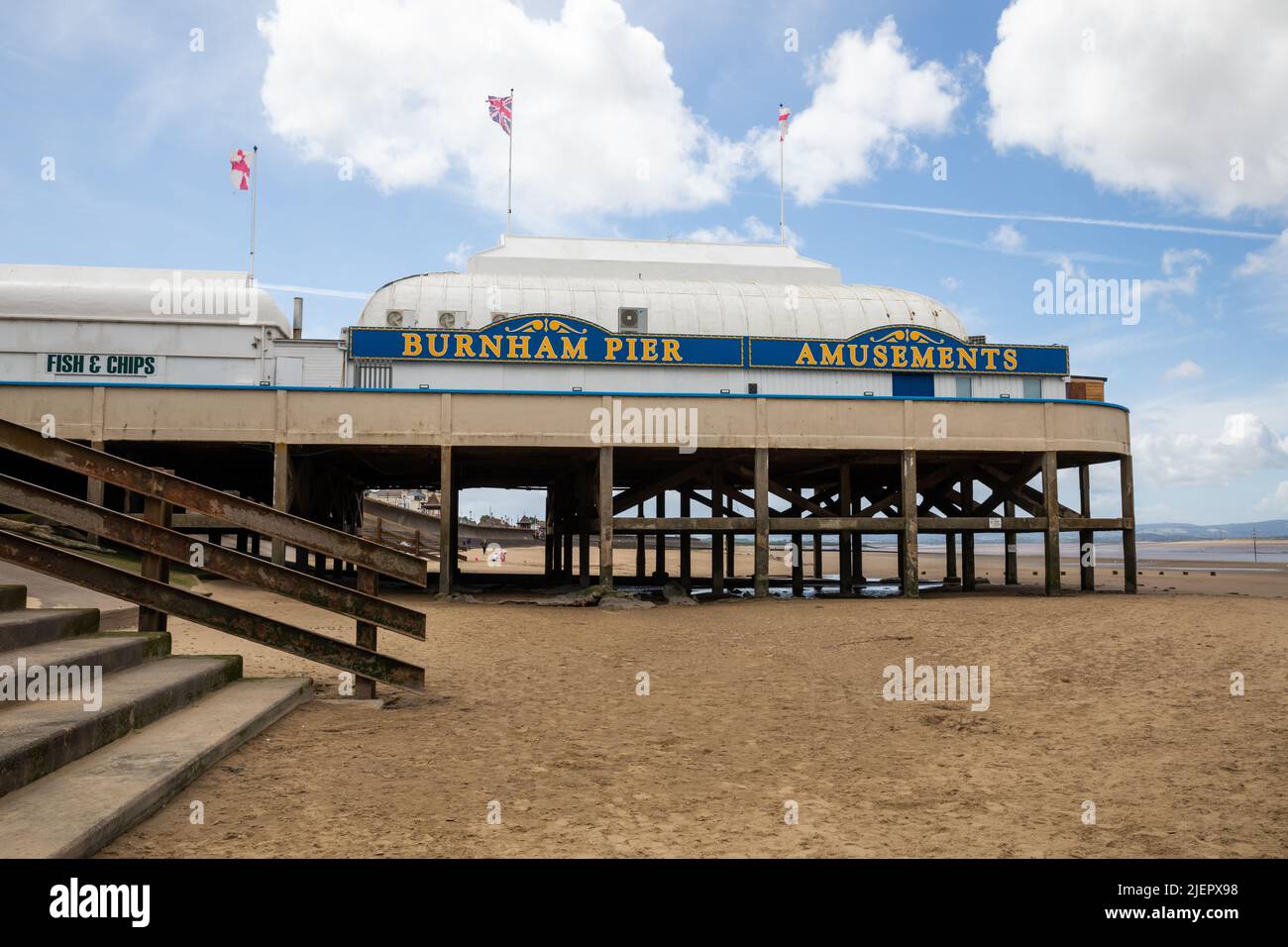 A view of Burnham Pier in Burnham On Sea, Somerset,UK Stock Photo - Alamy