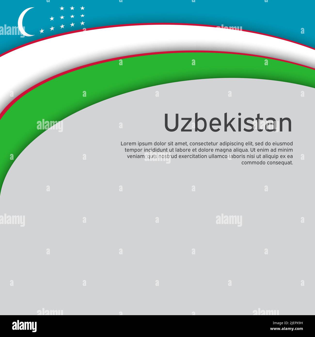Abstract waving Uzbekistan flag. National uzbek poster. Creative ...