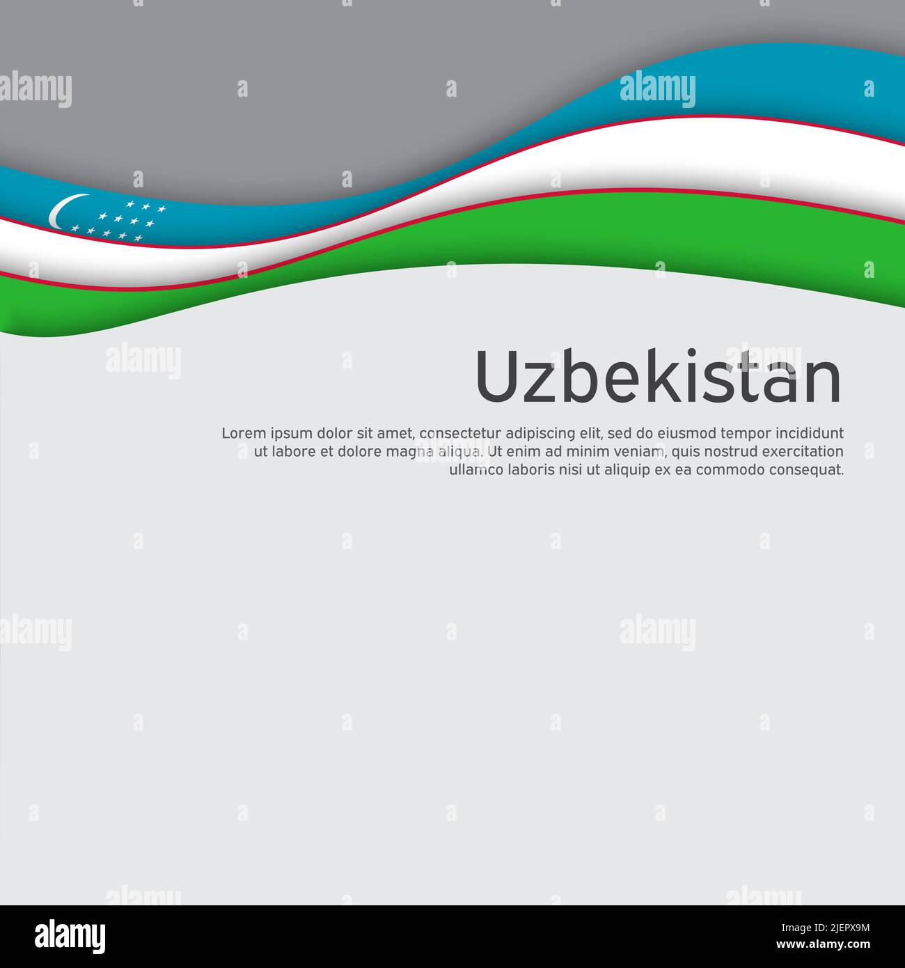 Abstract waving Uzbekistan flag. National uzbek poster. Creative ...