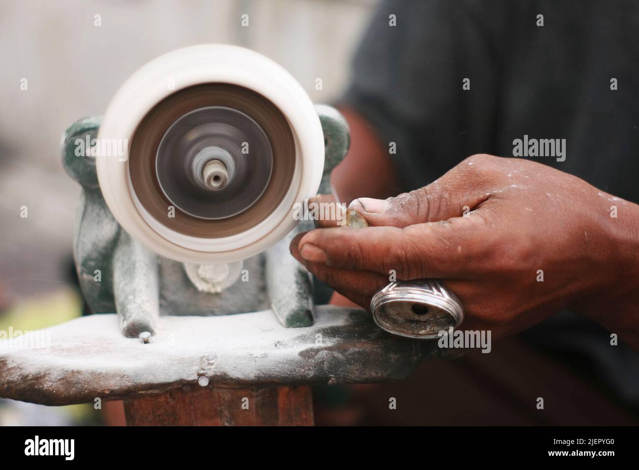 Asian people craftsman grinding gemstone hi-res stock photography and ...