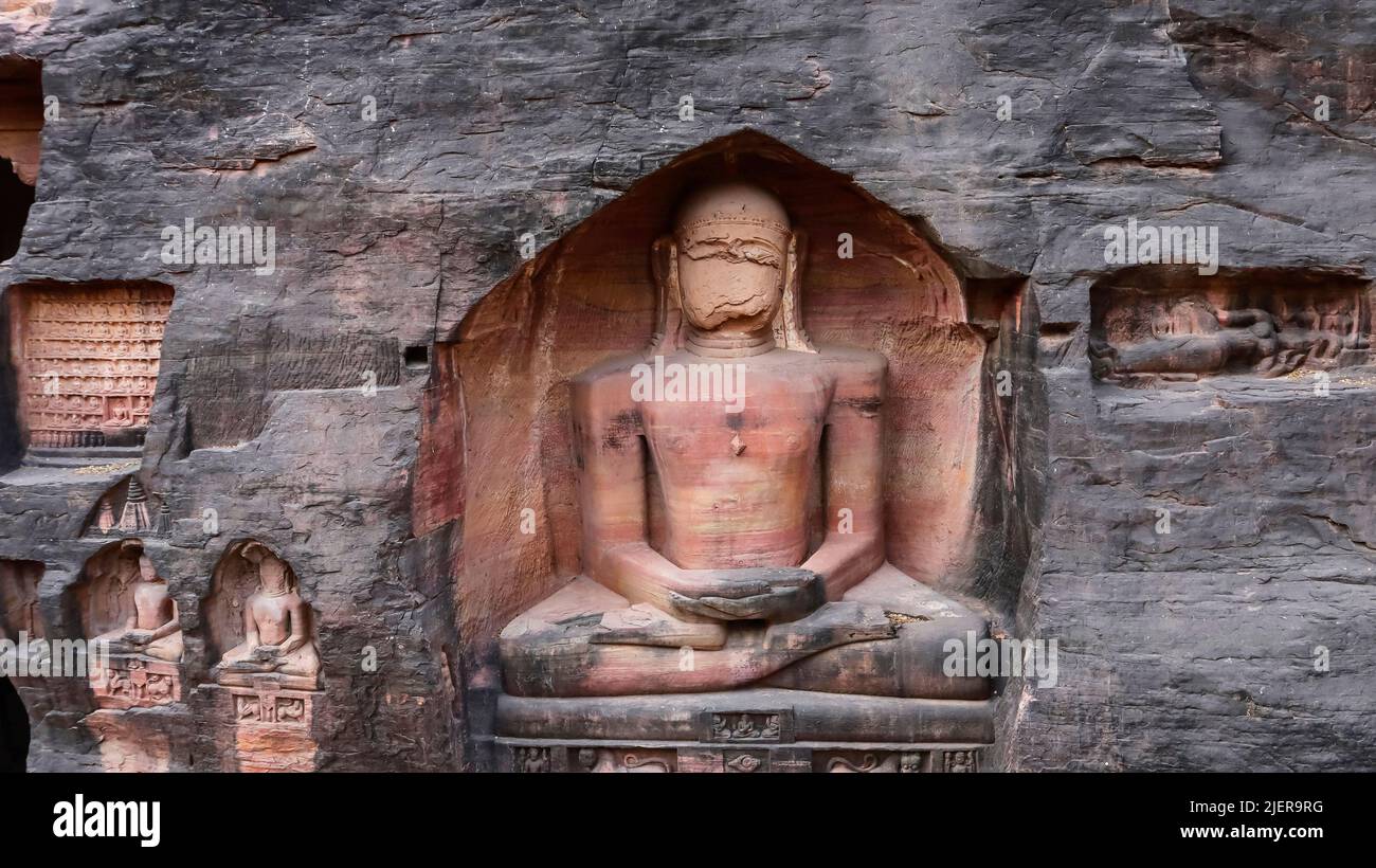 Sculpture of Mahavir Jain In a Dhyan Position at the Sidhhachal Caves ...
